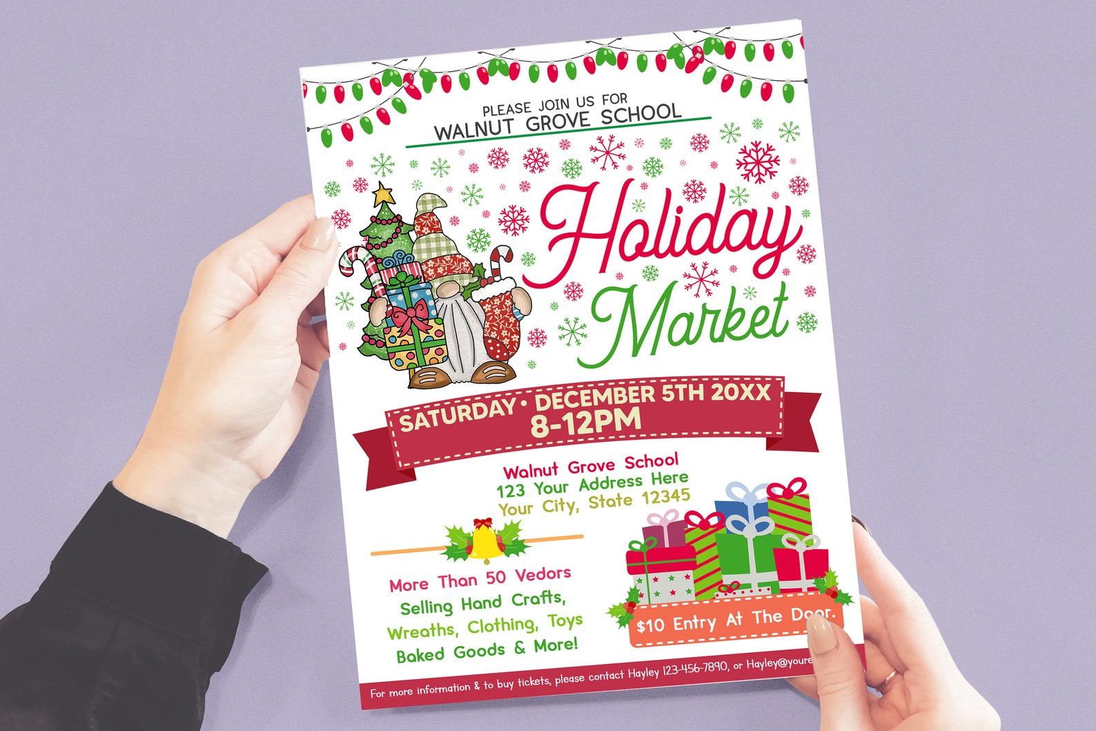 Editable Holiday Market Flyer Template Community Holiday - Etsy