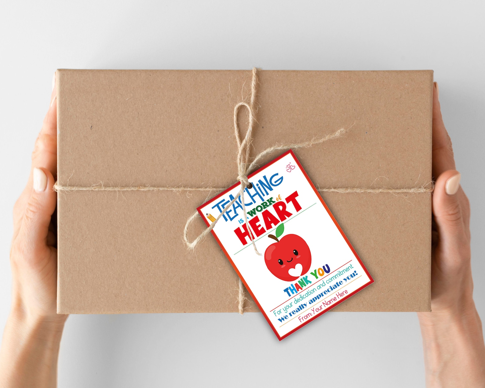 EDITABLE Teaching is a Work of Heart Tag, Cute Teacher Thank You Gift ...