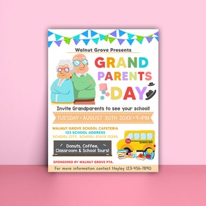 EDITABLE Grandparents Day Invite Template, Family School Printable ...