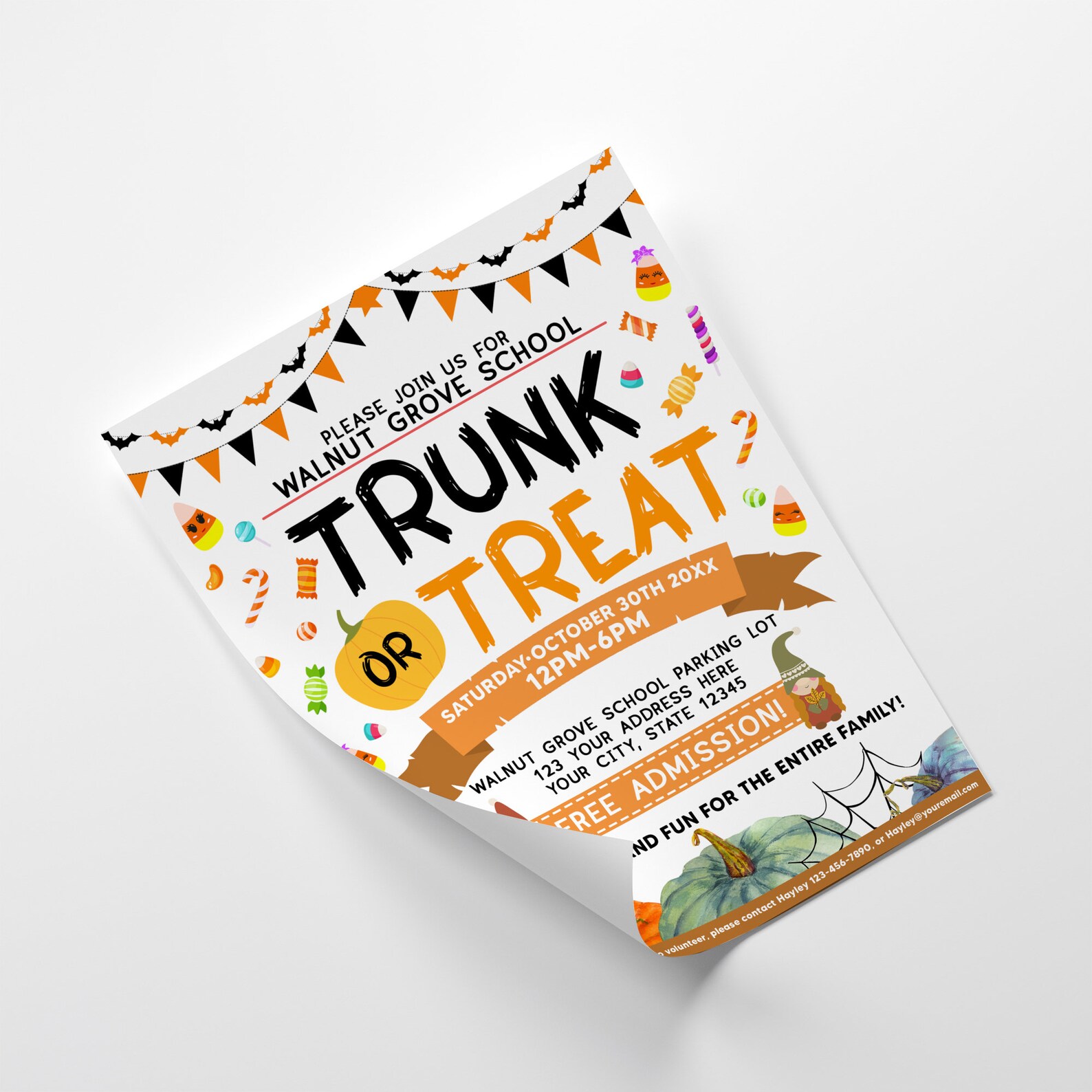 Editable Trunk or Treat Invite, School Neighborhood Church Trunk or ...