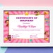 Editable Certificate of Bravery, Pink Printable Kids Certificate ...