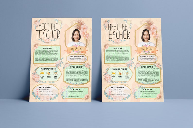 Editable Meet the Teacher Boho Template Meet the Teacher - Etsy
