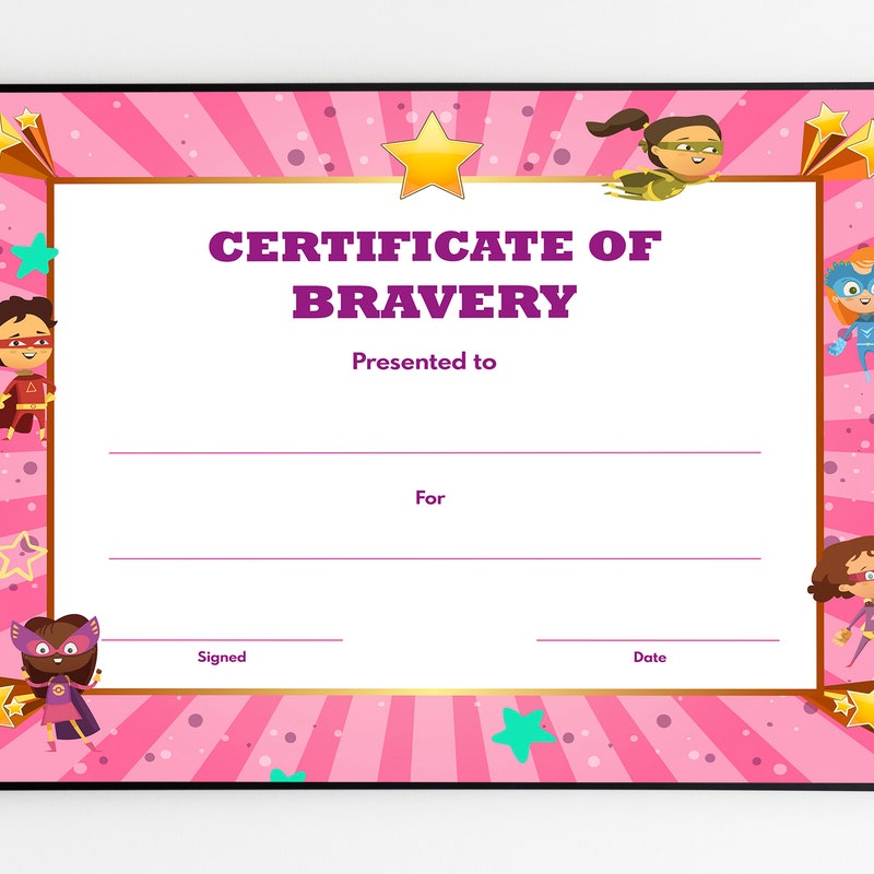 Bravery Certificate - Etsy UK