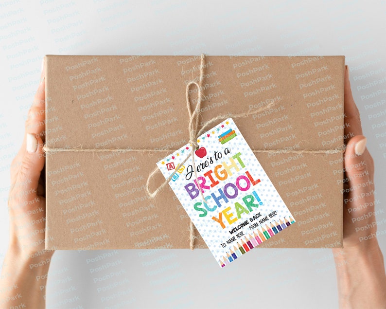 Editable Bright School Year Gift Tag Template, Colorful Printable Back ...