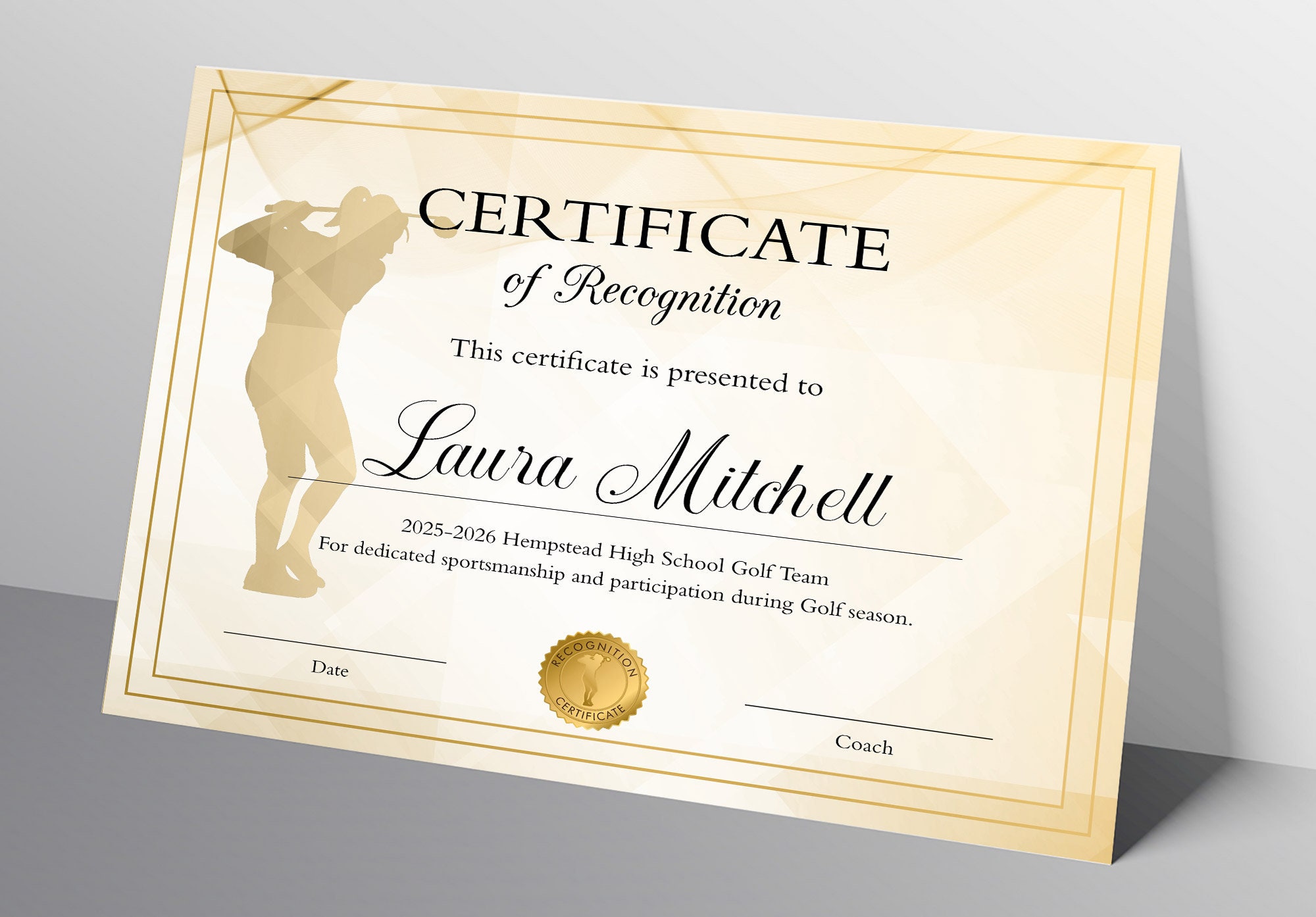 Golf Certificate Templates