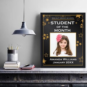 Student of the Month Printable Certificate Template Black, Editable ...