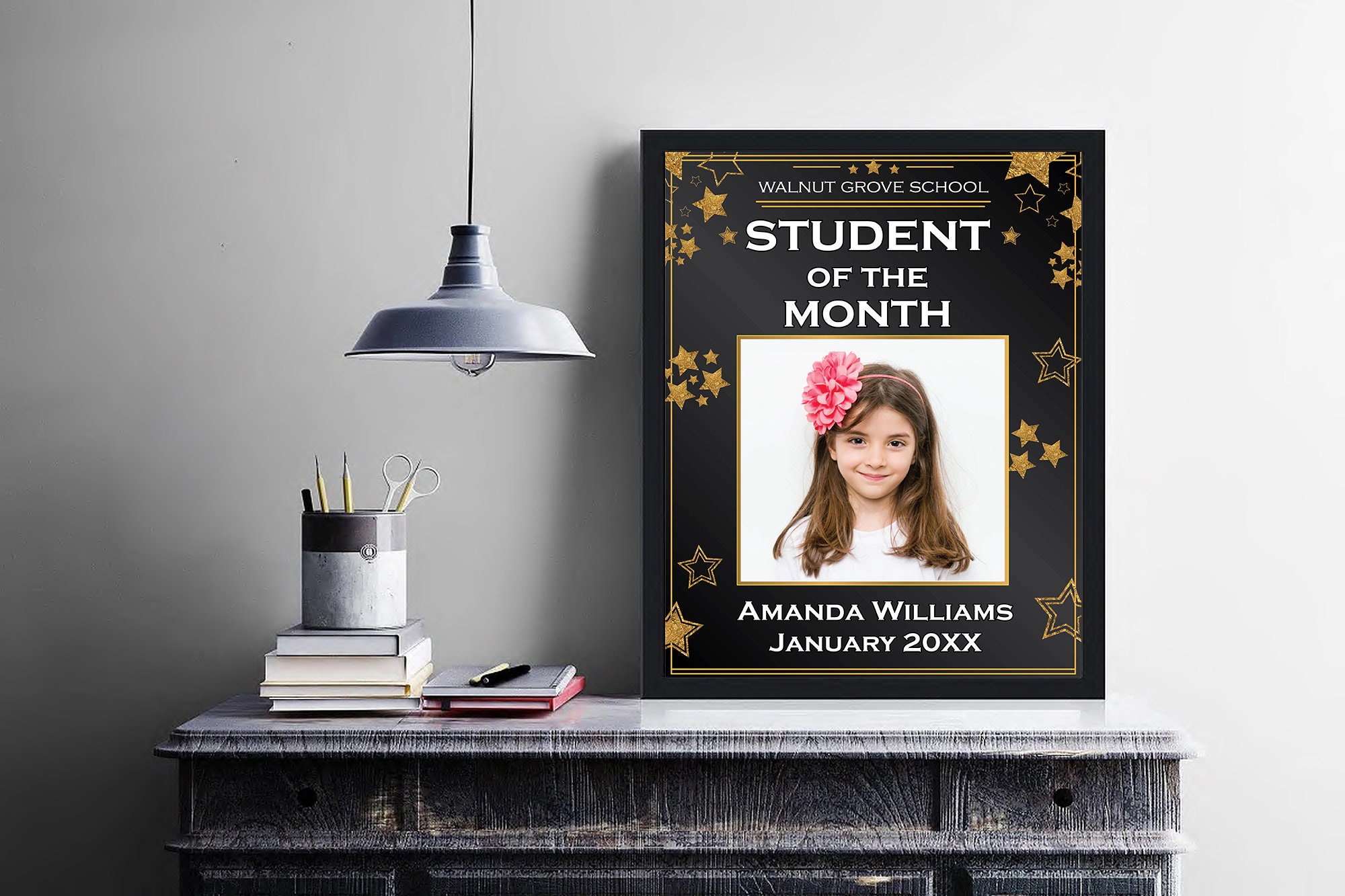 Student of the Month Printable Certificate Template Black, Editable ...