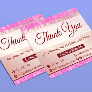 Cleaning Business Thank You Card Template | Printable Cleaning Service ...