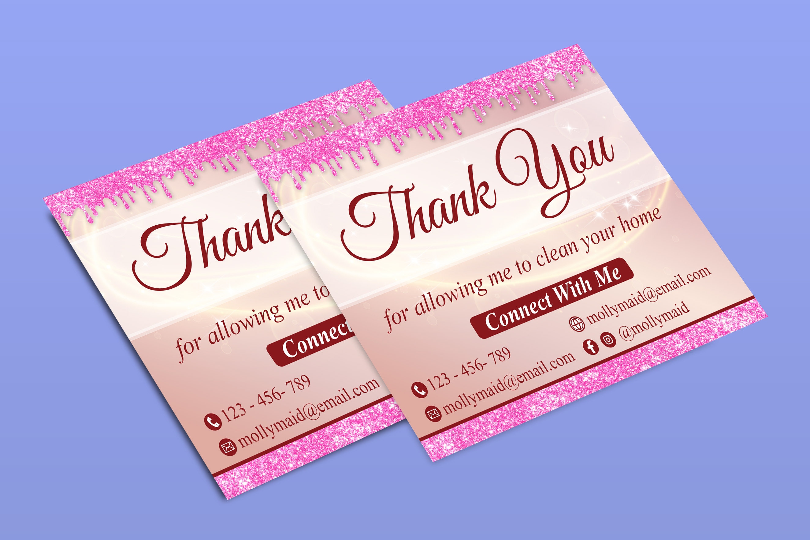 Cleaning Business Thank You Card Template | Printable Cleaning Service ...