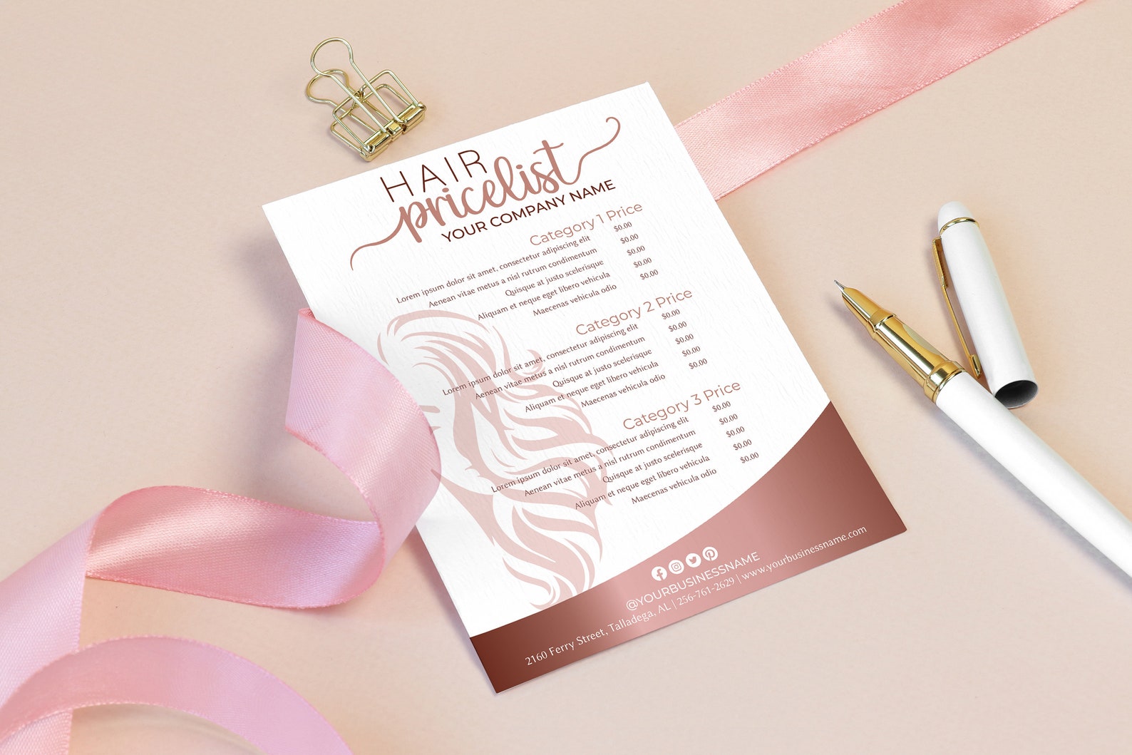 EDITABLE Hair Salon Price List Hair Pricelist Flyer Hair | Etsy