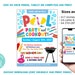 Editable Pool Party and BBQ Invitation, Summer Party Invite, Pool Party ...