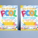 EDITABLE End of Summer Pool Party Invitation, Back to School Pool Party ...