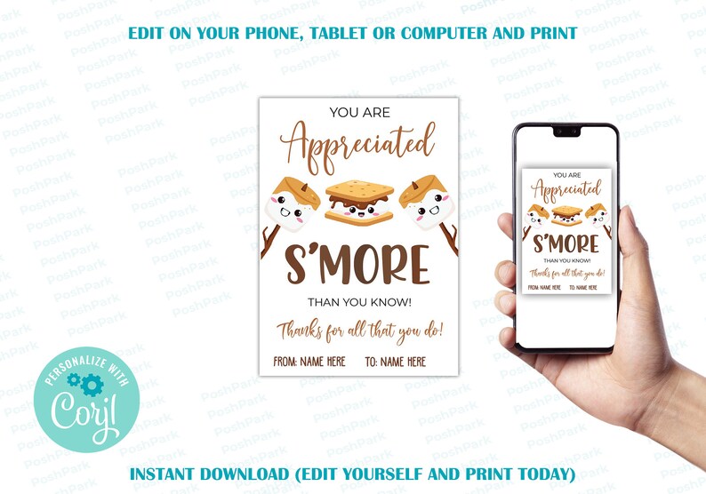 Editable Smore Tags You Are Appreciated Editable Gift Tag - Etsy
