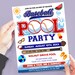 Editable End of Season Baseball Pool Party, Baseball Pool Bash, Party ...