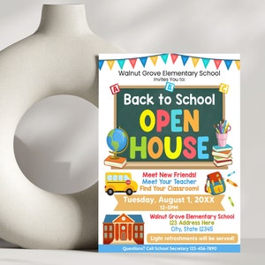Back to School Open House Flyer Template, PTA PTO Flyer, School ...