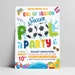 Editable End of Season Soccer Pool Party, Sports Pool Party Invite ...