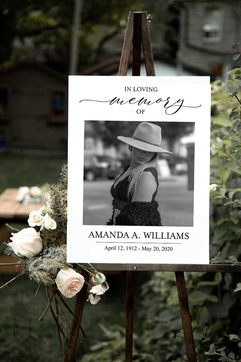 Editable Minimalist Funeral Welcome Sign Memorial Service - Etsy