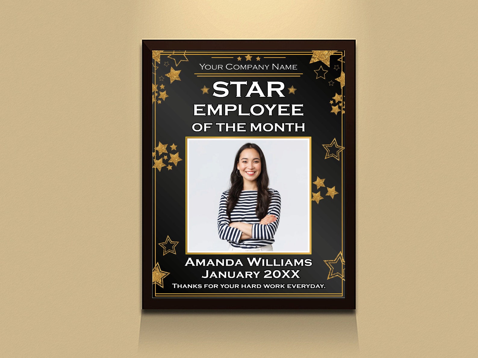 EDITABLE Star Employee of the Month Template | Printable Employees ...
