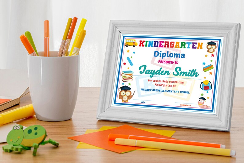 Editable Kindergarten Diploma Template Kinder Diploma - Etsy