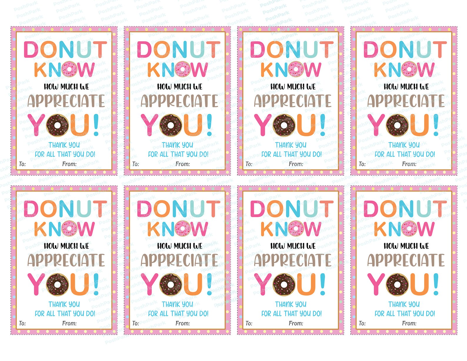 Printable Donut Teacher Appreciation Tag Donut Know How Much - Etsy