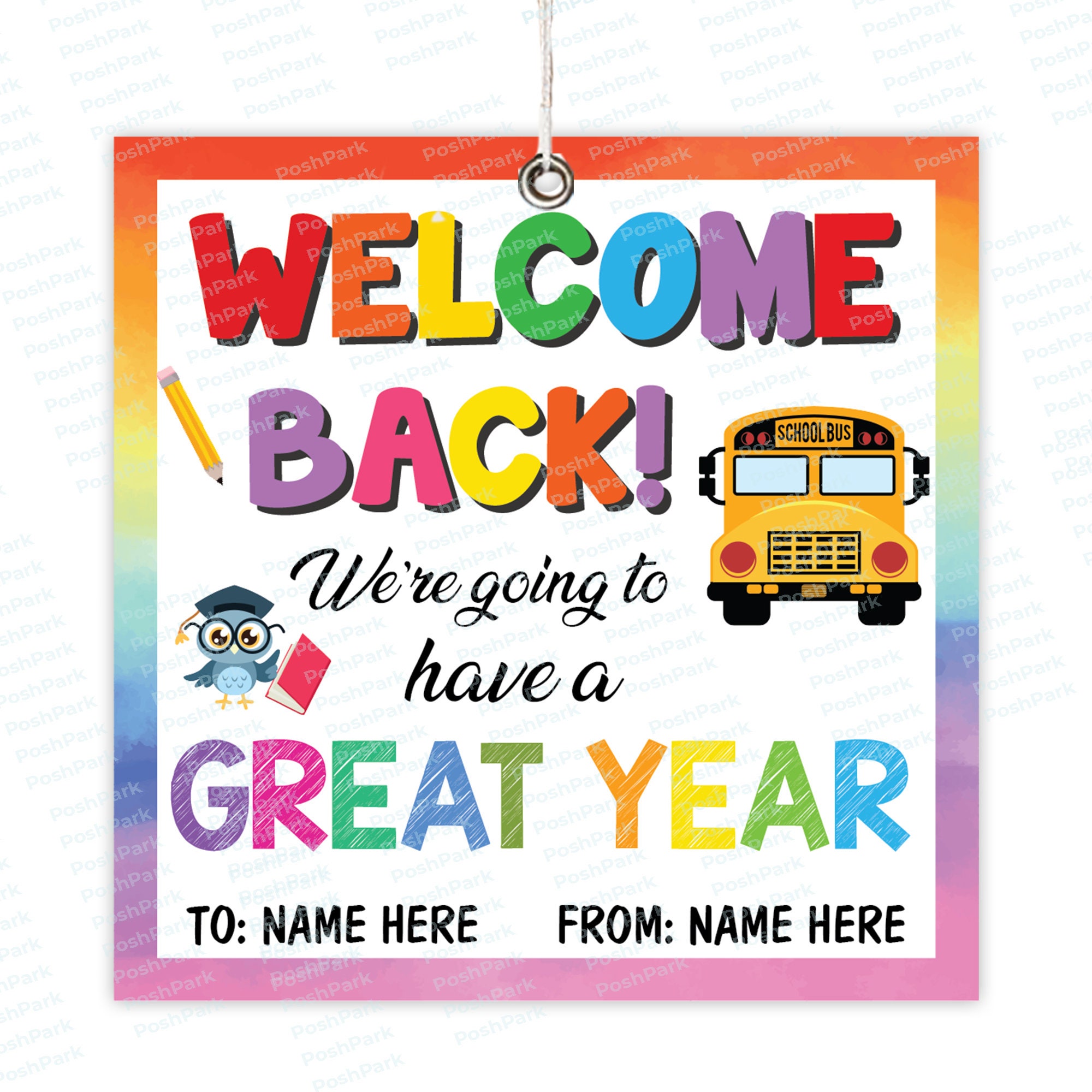 EDITABLE Welcome Back to School Gift Tag Template Colorful - Etsy