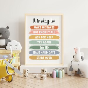 It's Okay to Poster, Classroom Quotes, Classroom Wall Art Digital ...