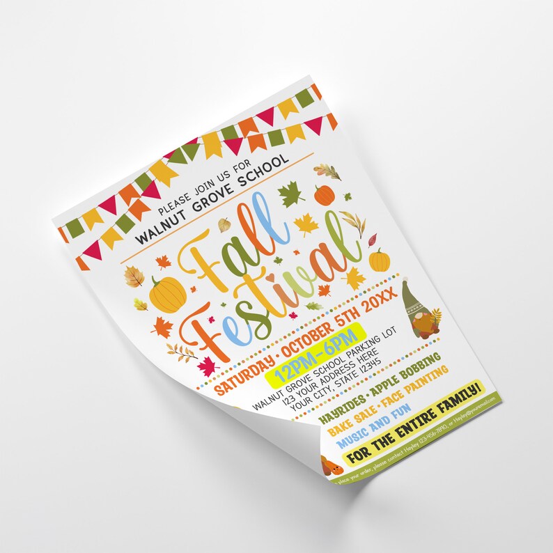 Editable Fall Festival Flyer, School Church Halloween Fall Invite, Fall ...