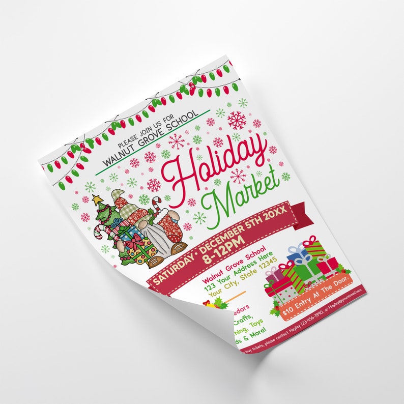 Editable Holiday Market Flyer Template Community Holiday - Etsy