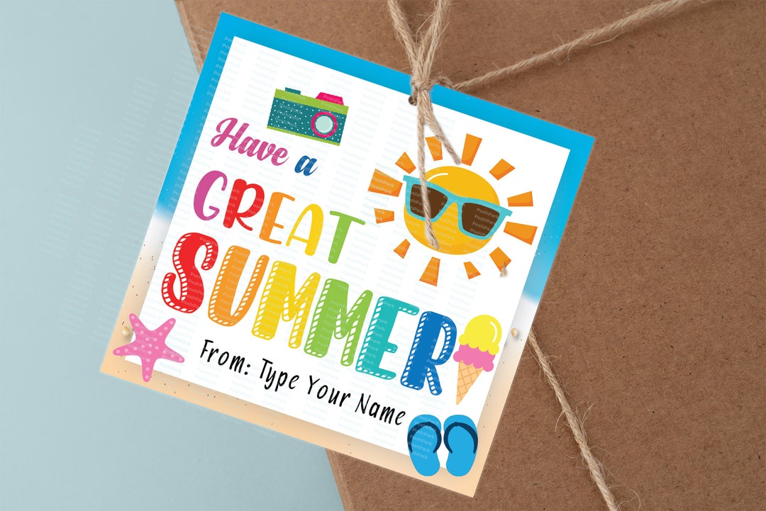 EDITABLE Sun Gift Tags, Have a Great Summer Gift Tag, End of School ...