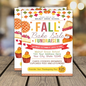 Fall Bake Sale Flyer, Festival Fall Harvest Template for Church School ...