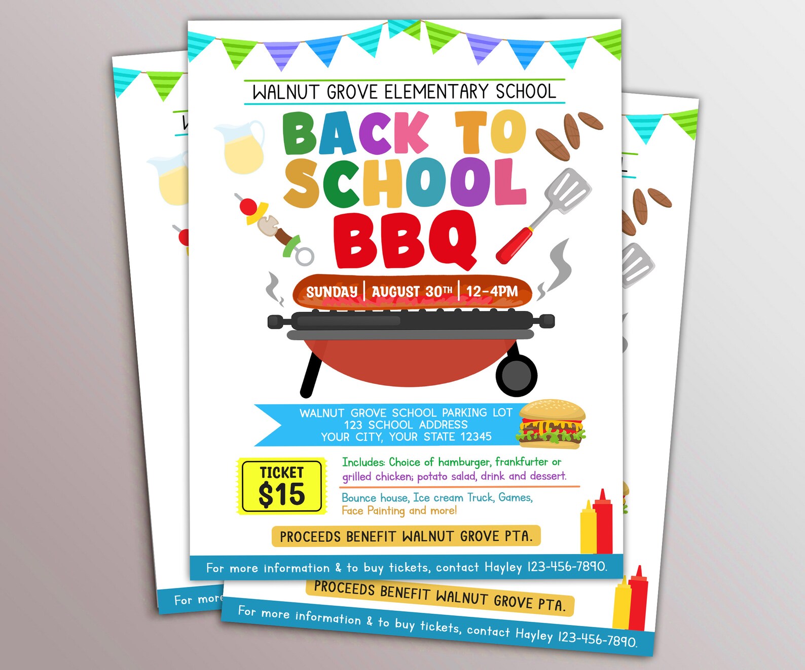 EDITABLE School Bbq Picnic Party Invite Back to School - Etsy