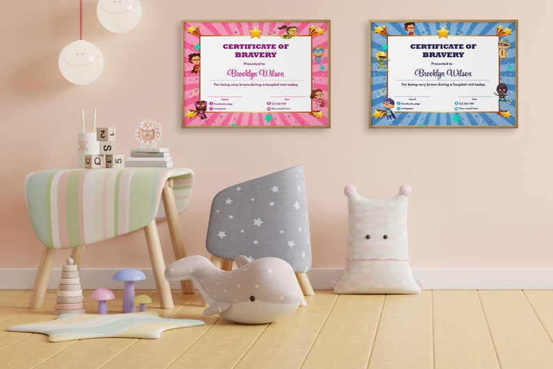 Two Editable Certificate of Bravery Award BUNDLE Blue and - Etsy
