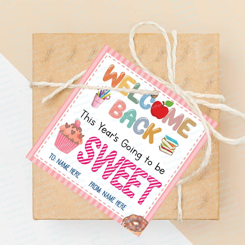 EDITABLE First Day of School Gift Tag, Boho Welcome Back to School Tags ...