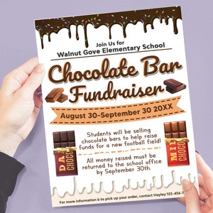 Chocolate Fundraiser Flyer Template, School Church Candy Fundraiser ...