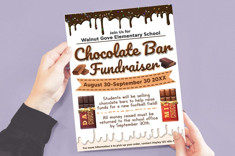 Chocolate Fundraiser Flyer Template, School Church Candy Fundraiser ...