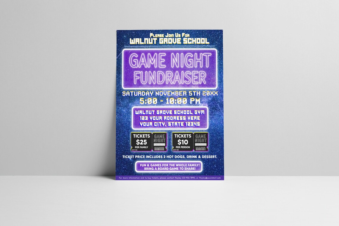 Editable Game Night Flyer Template, Family Game Night Invitation, DIY ...
