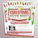 Editable Christmas Movie Night Flyer, Xmas School Church Benefit ...