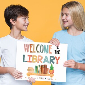 Printable Welcome Library School Sign PDF, Classroom Decor, School ...
