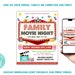 Editable Family Movie Night Flyer, School Church Benefit Fundraiser ...