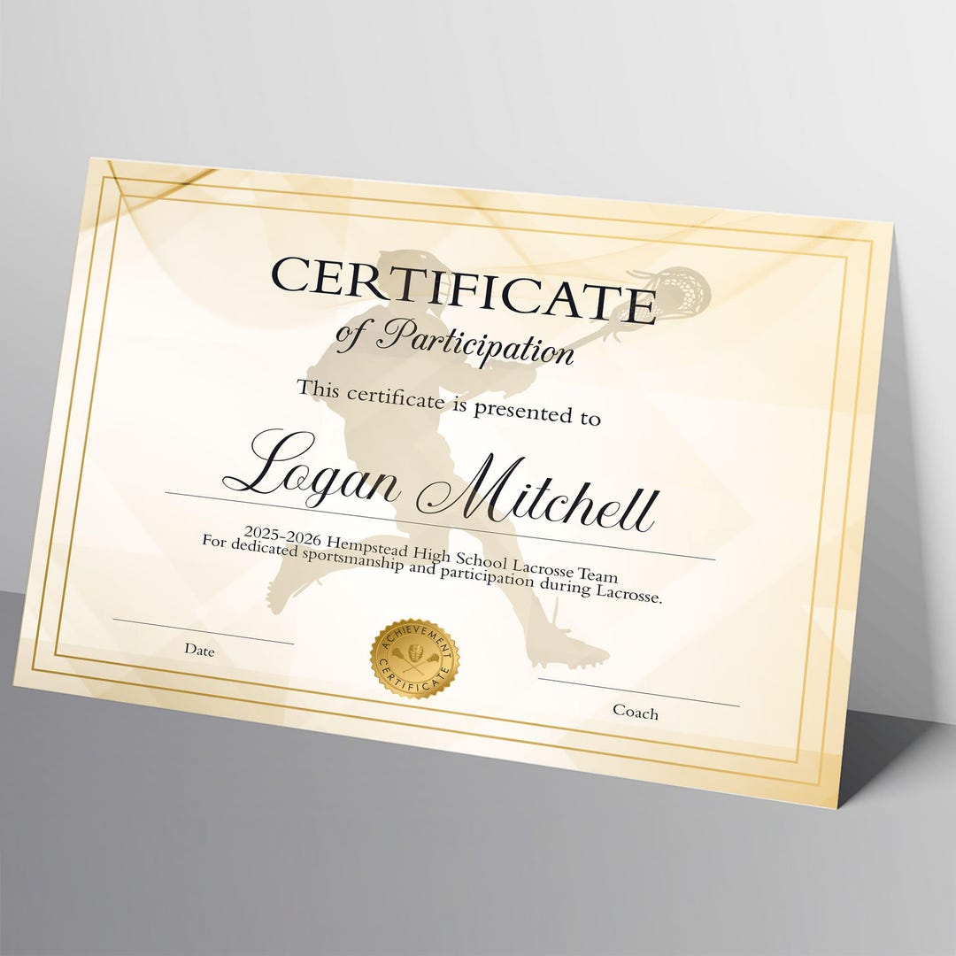 Editable Lacrosse Award Certificate Template | Lacrosse Certificate of ...