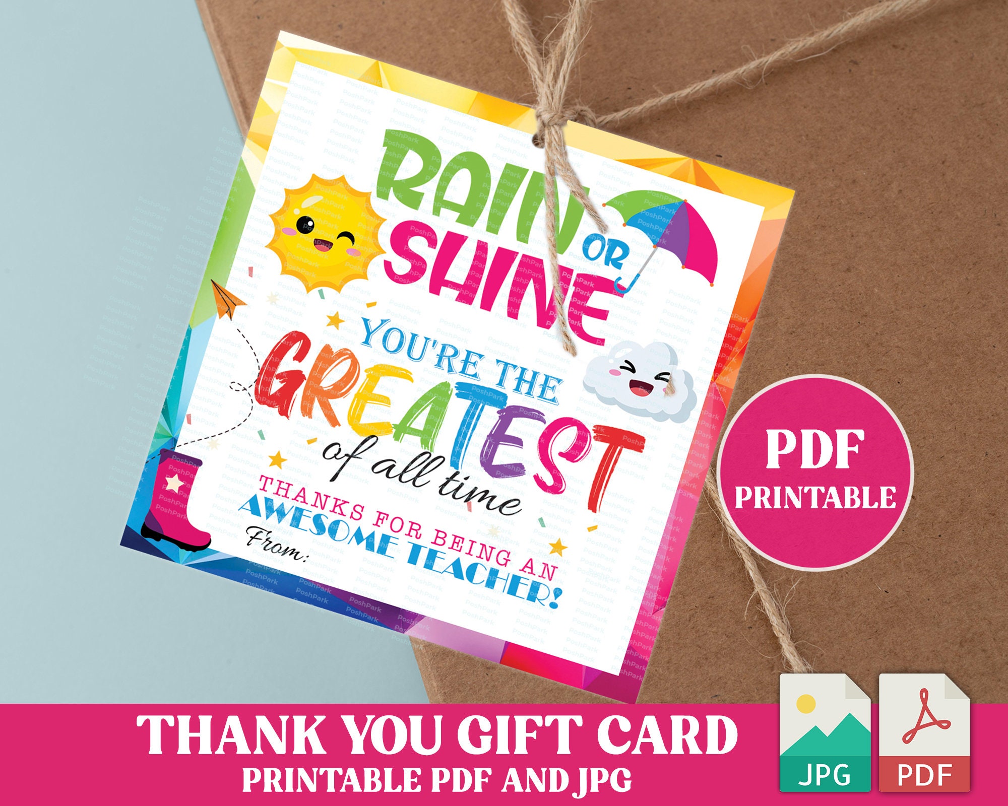 Printable PDF Teacher Appreciation Gift Tag Cute Appreciation | Etsy