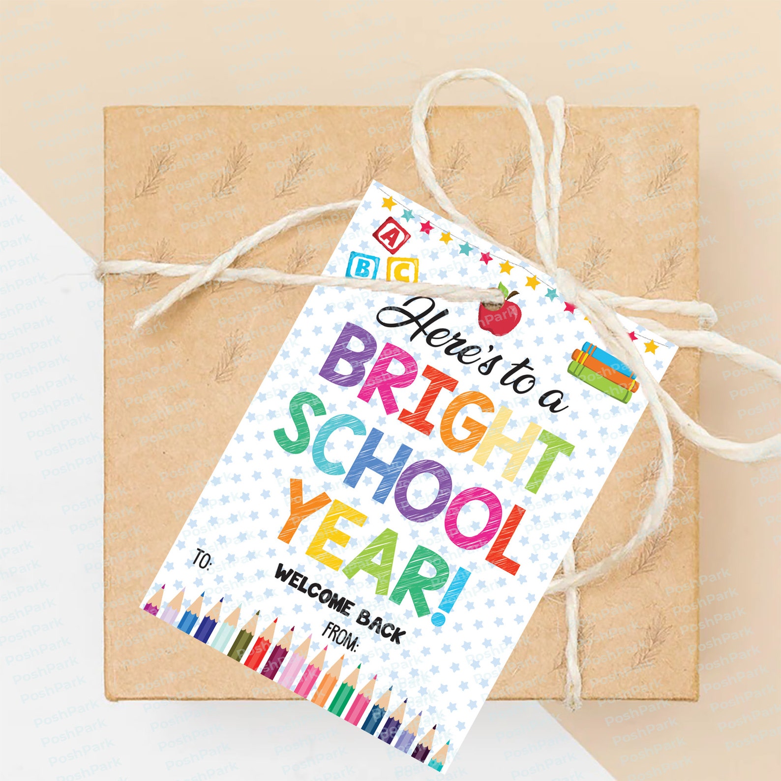 PRINTABLE PDF Bright School Year Gift Tag Colorful Back to - Etsy