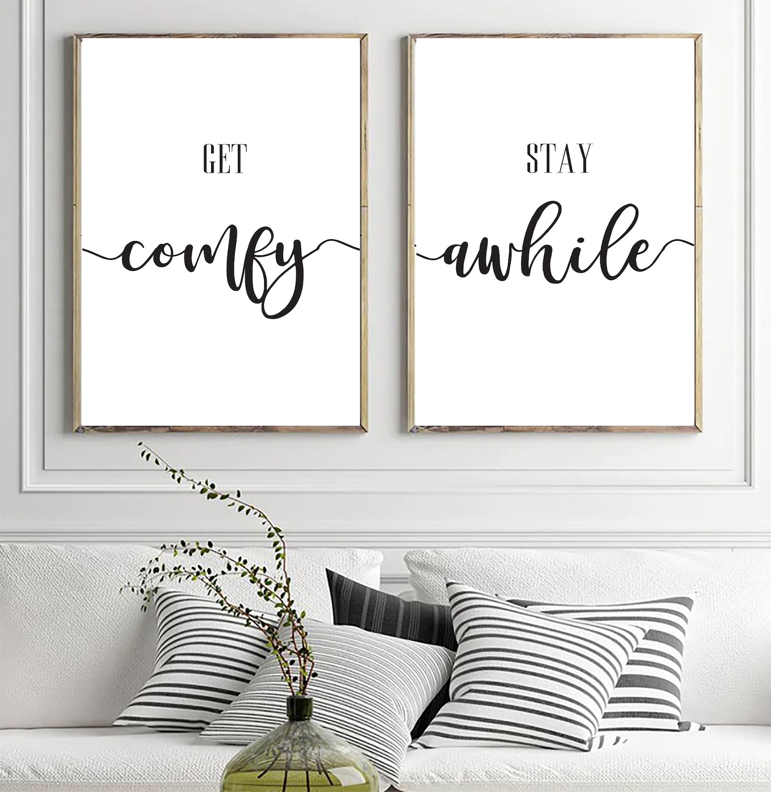 Get Comfy Printable Set of 2 Quote Guest Room Decor Stay - Etsy