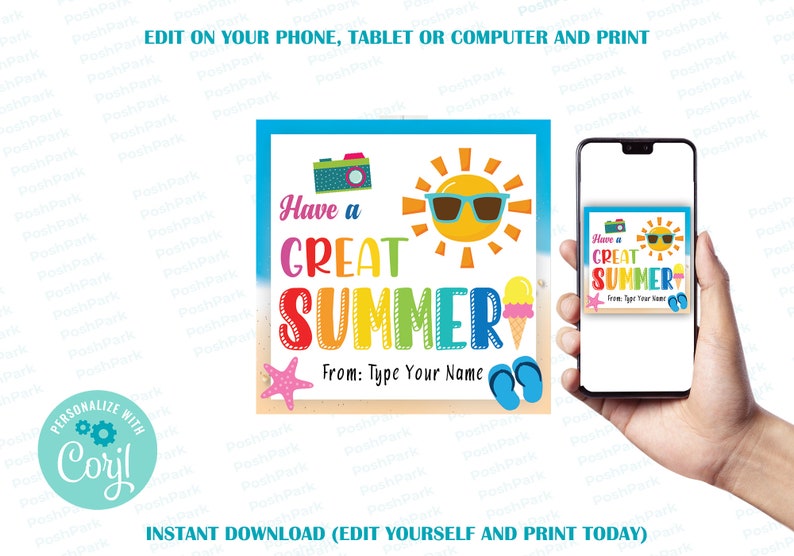 EDITABLE Sun Gift Tags, Have a Great Summer Gift Tag, End of School ...