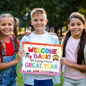 Back to School Welcome Sign PRINTABLE, Colorful Welcome Back to School ...