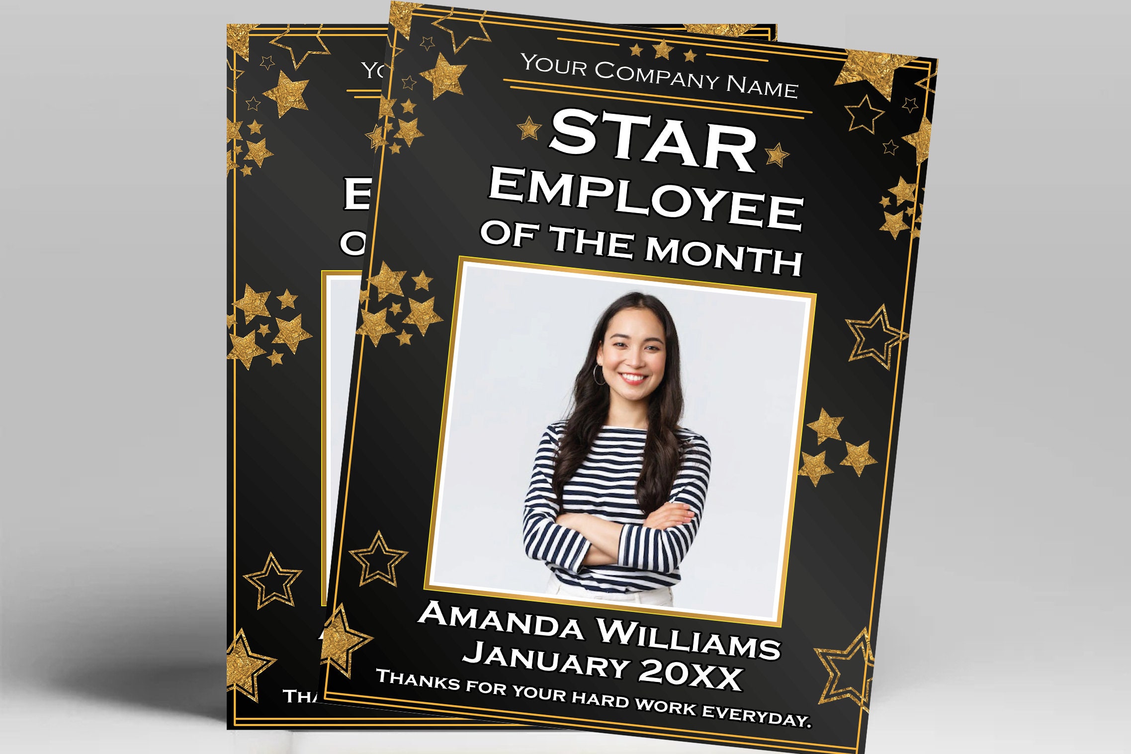 EDITABLE Star Employee of the Month Template | Printable Employees ...