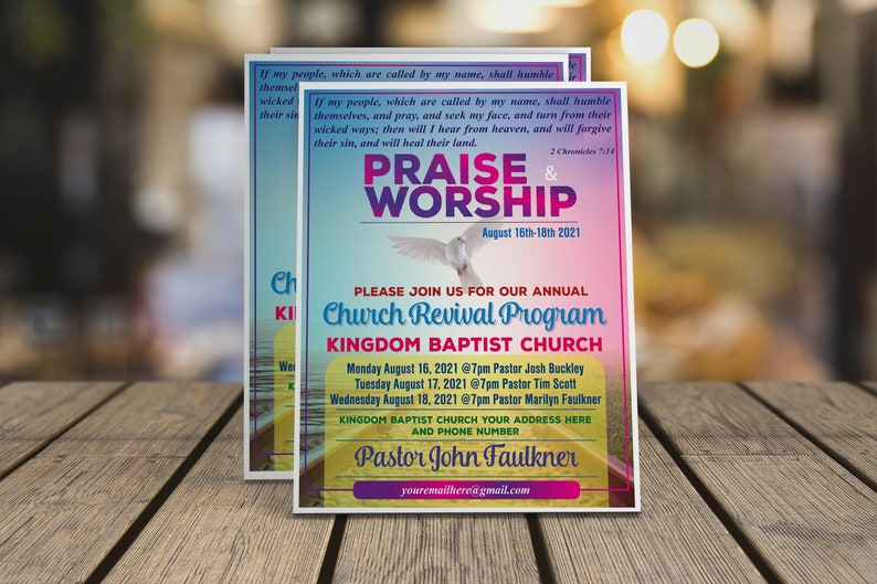 Editable Church Flyer Printable Church Event Flyer With White - Etsy