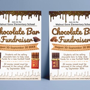 Chocolate Fundraiser Flyer Template, School Church Candy Fundraiser ...