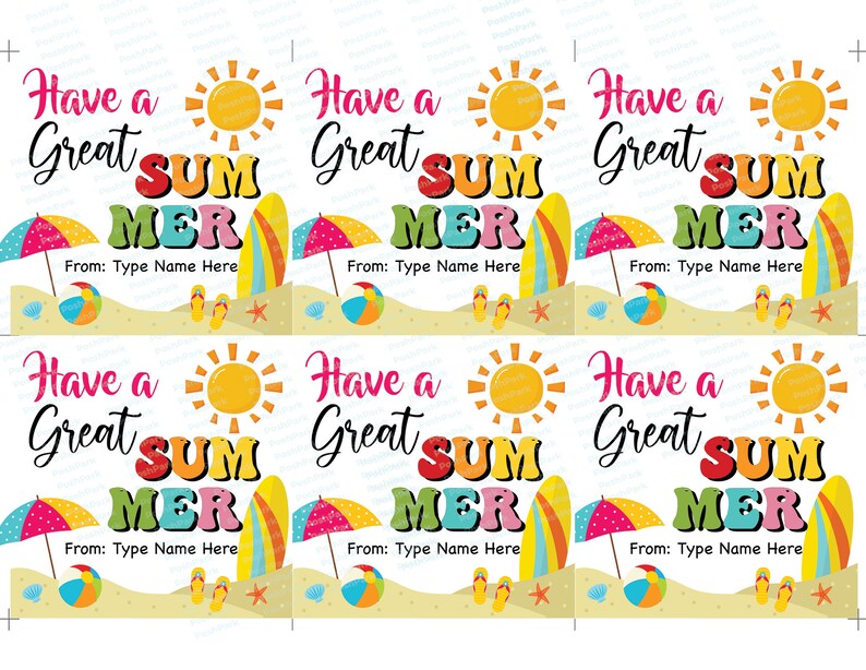 Custom Summer Gift Tags for Teacher Beach-theme Summer Gift - Etsy