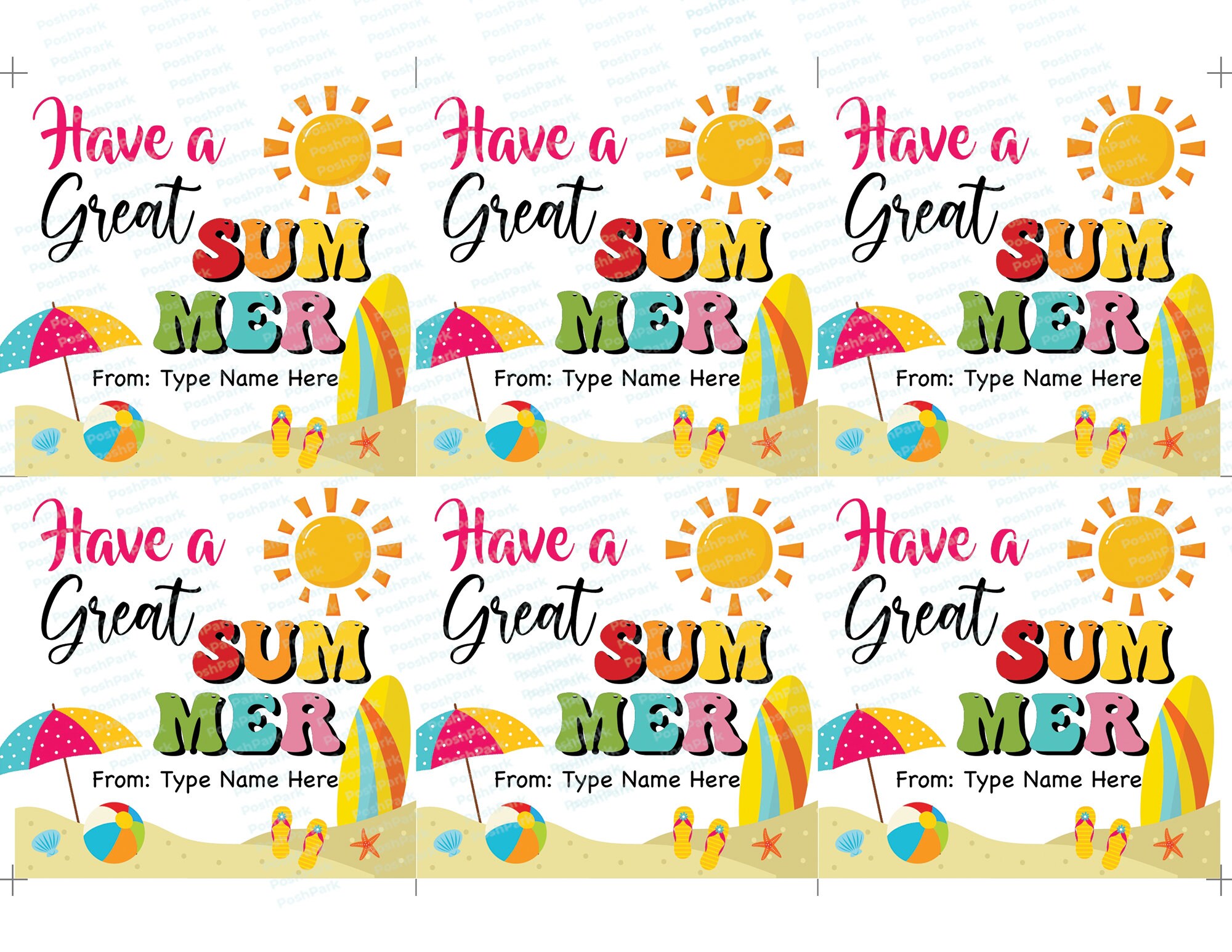 Custom Summer Gift Tags for Teacher Beach-theme Summer Gift - Etsy